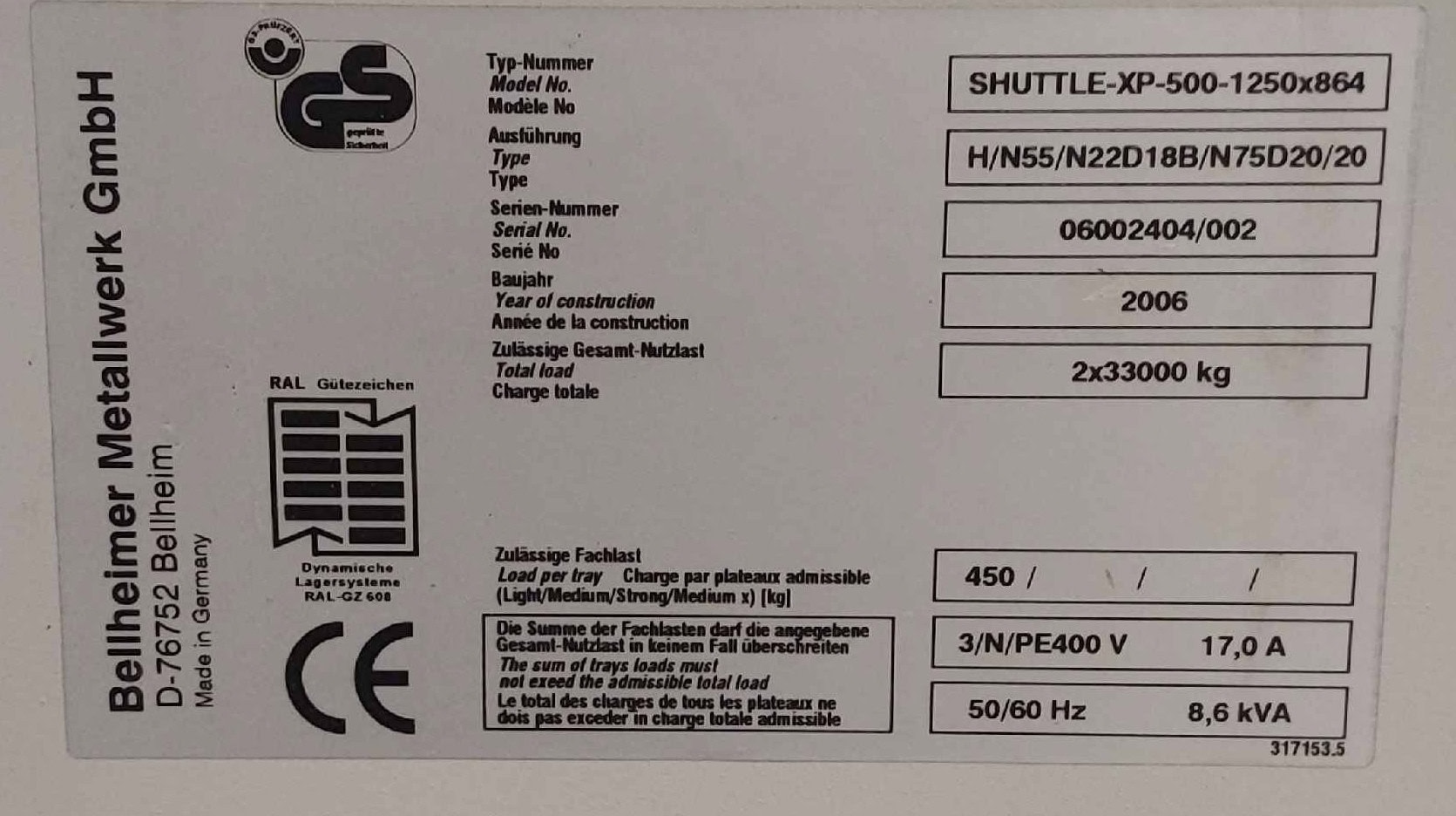 Kardex Shuttle XP 500-1250×864 Pos. 252 Lagerlift – Lagersysteme ...